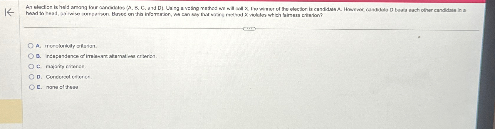 Solved head to head, pairwise comparison. Based on this | Chegg.com
