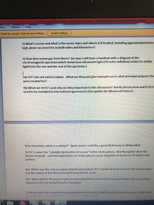 Solved 115-bence-Ozonetole 19 (Protected View Microsoft Word | Chegg.com