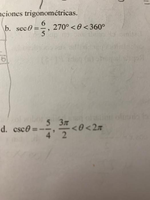Solved nciones trigonométricas. 6 b. sec =- 270° | Chegg.com