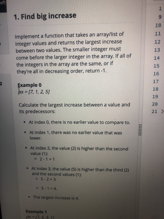 Solved eft 1 1. Find big increase 9 10 11 12 13 Implement a | Chegg.com Solved eft 1 1. Find big increase 9 10 11 12 13 Implement a | Chegg.com