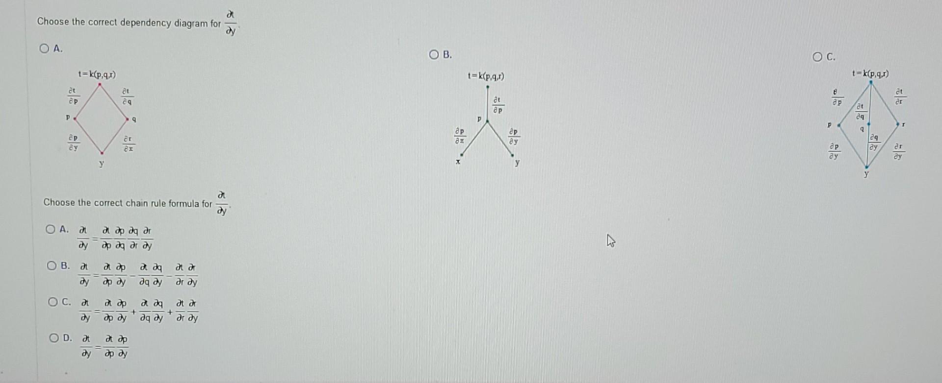 Draw a dependency diagram, and write a chain rule | Chegg.com