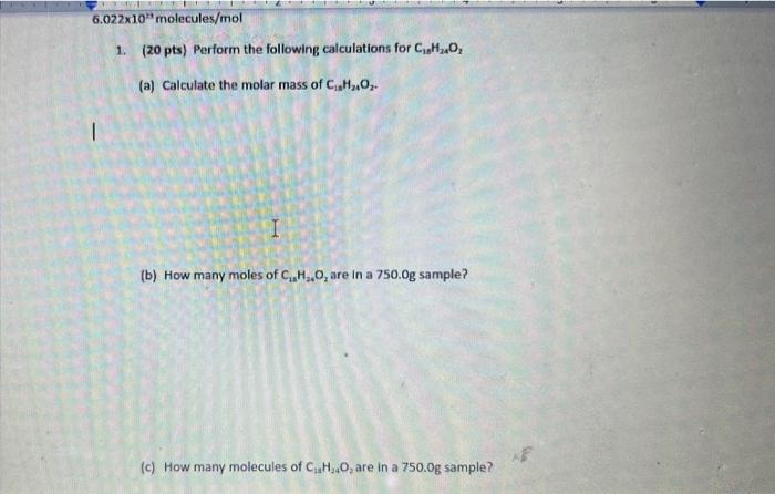 Solved 1. (20 pts) Perform the following calculations for | Chegg.com
