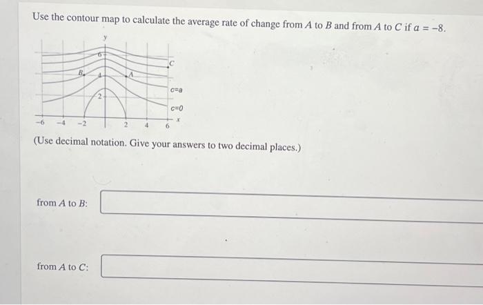 Solved Use the contour map to calculate the average rate of | Chegg.com