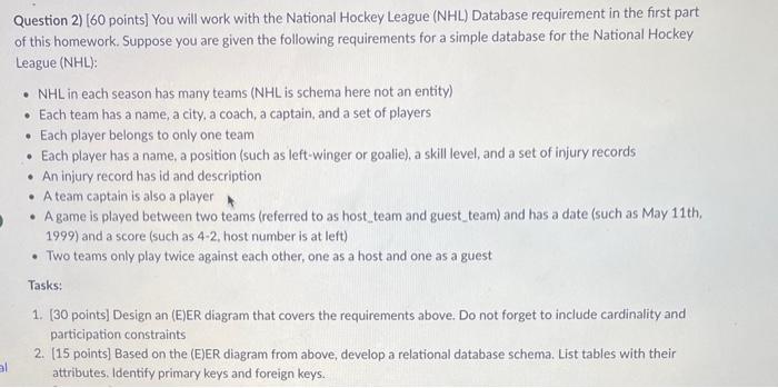 Solved Question 2) [60 points] You will work with the | Chegg.com