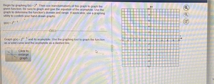 Solved Begin by graphing fx) = 2* Then use transformations | Chegg.com