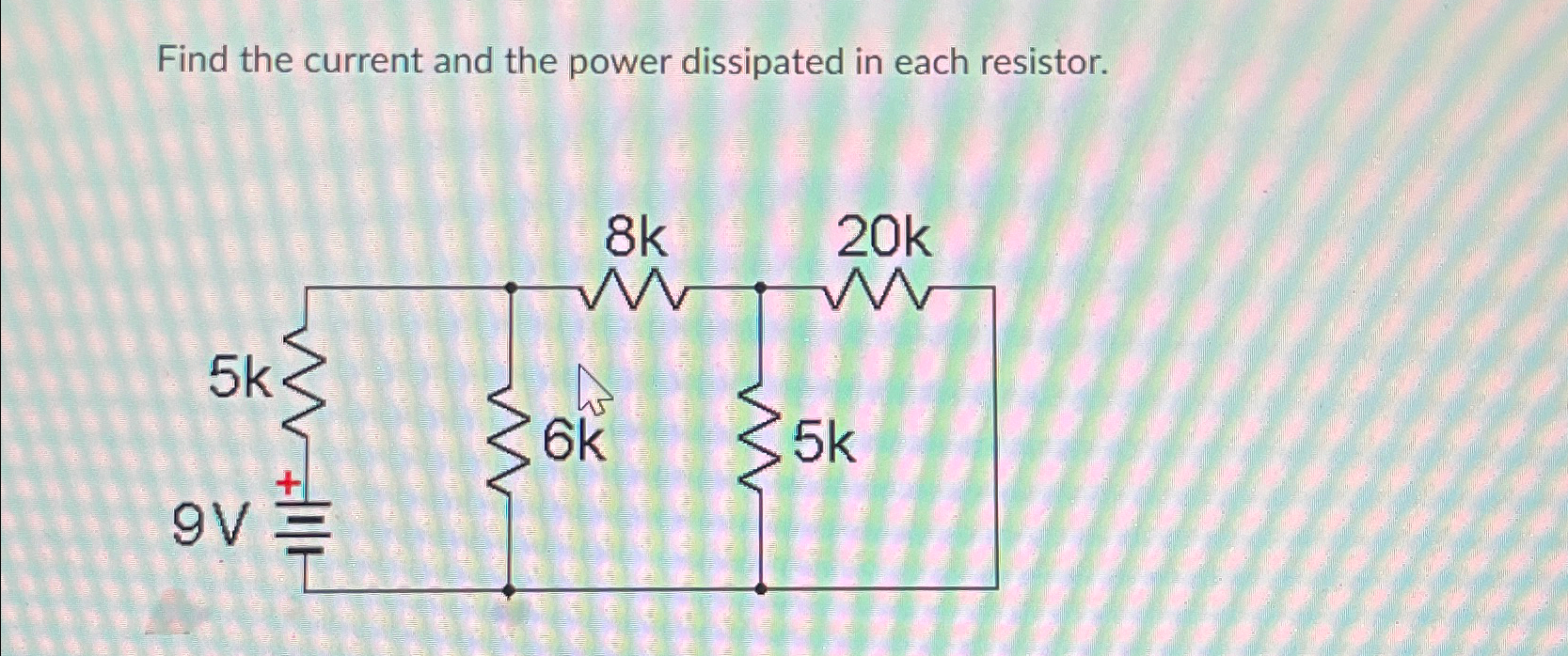 Solved Find the current and the power dissipated in each | Chegg.com