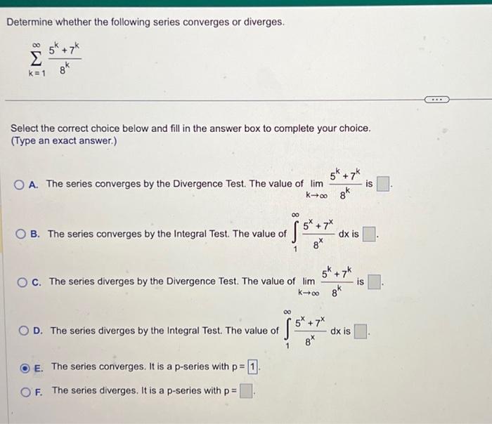 Solved Determine whether the following series converges or | Chegg.com