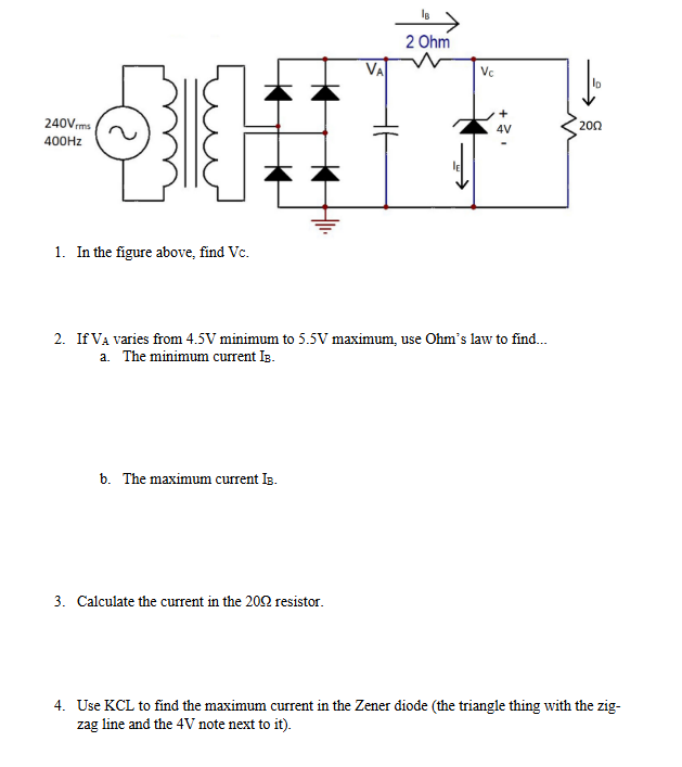 Solved PLEASE SHOW ALL THE STEPS :) If VA varies from 4.5 ﻿V | Chegg.com