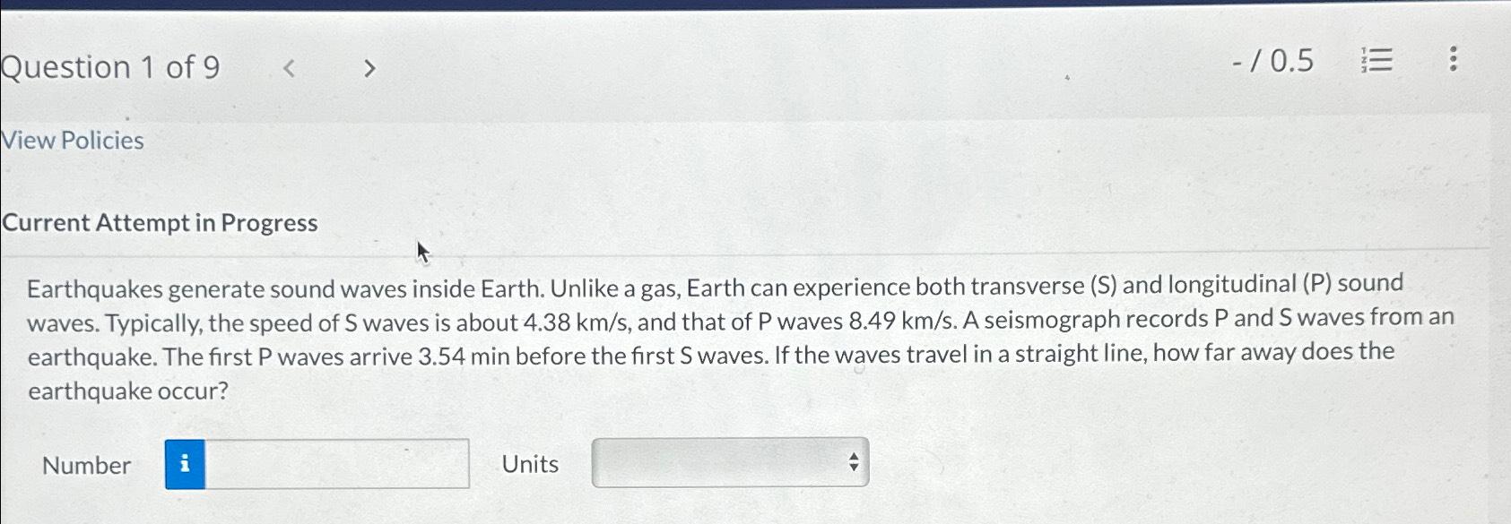 Solved Question 1 ﻿of 9-10.5View PoliciesCurrent Attempt in | Chegg.com