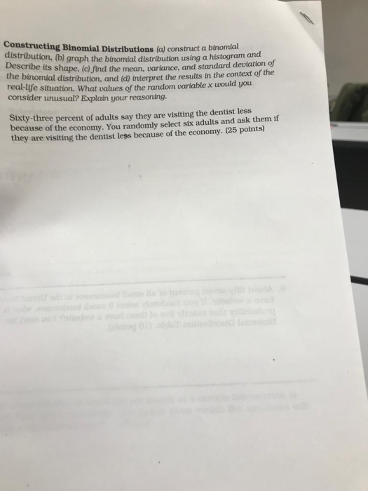 Solved Constructing Binomial Distributions (a) construct a | Chegg.com