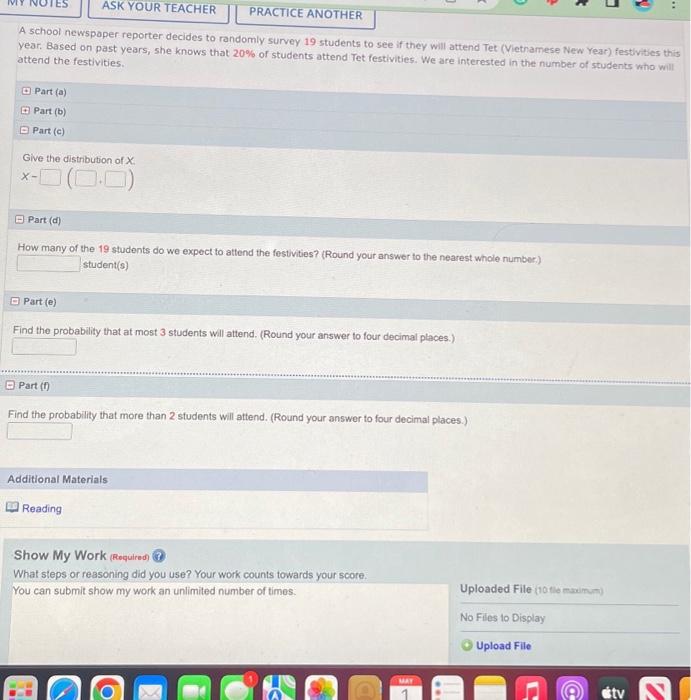Solved A school newspaper reporter decides to randomly | Chegg.com