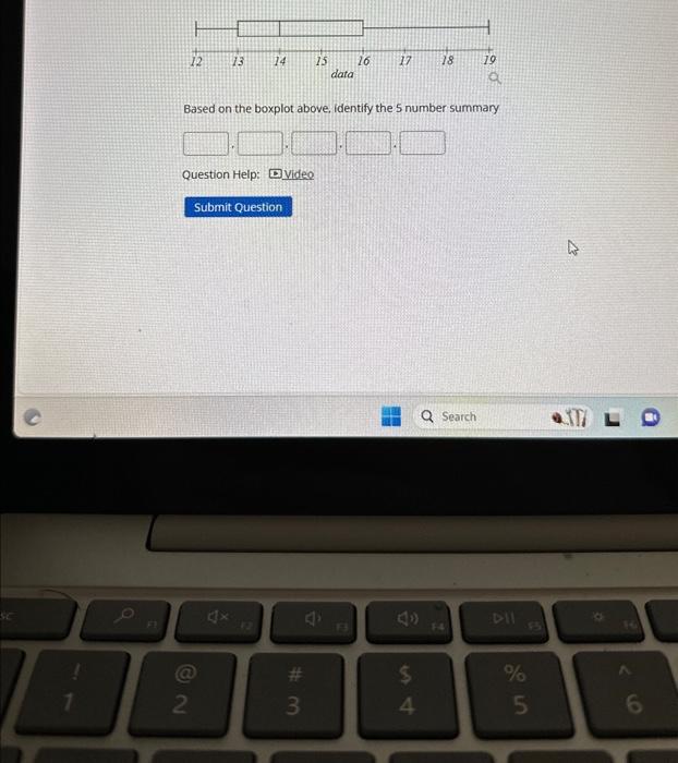 Solved Based on the boxplot above, identify the 5 number | Chegg.com