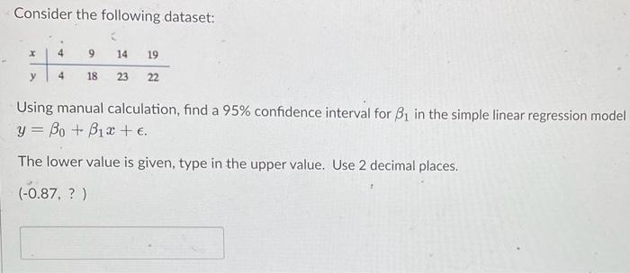 Solved Consider the following dataset: Using manual | Chegg.com