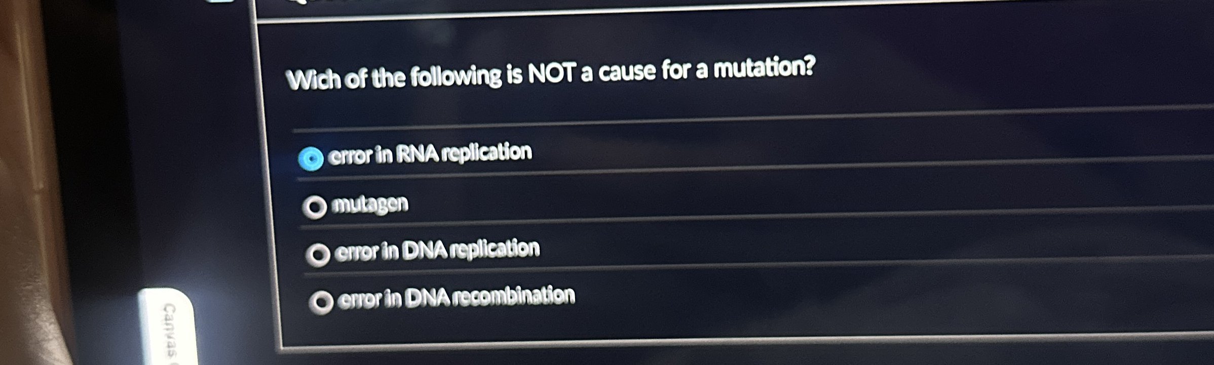 Solved Wich of the following is NOT a cause for a mutation? | Chegg.com