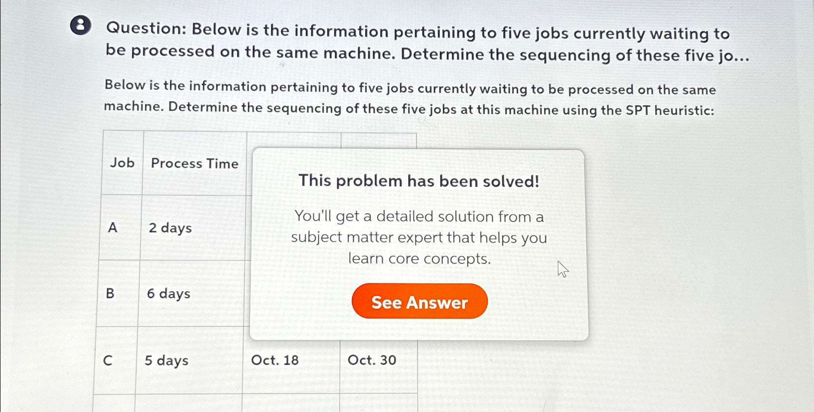 Solved (8) ﻿Question: Below is the information pertaining to | Chegg.com