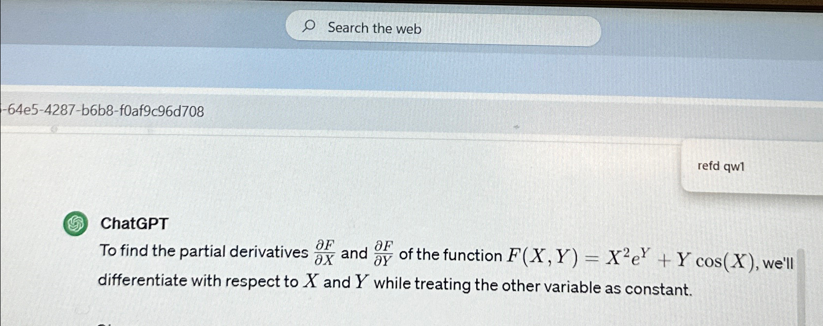 Solved Search the webrefd qw1ChatGPTTo find the partial | Chegg.com