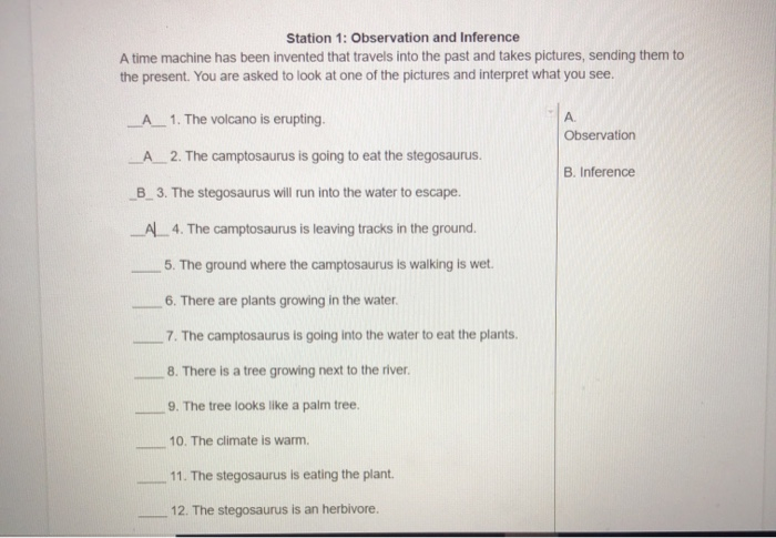 Solved Station 1: Observation and Inference A time machine | Chegg.com