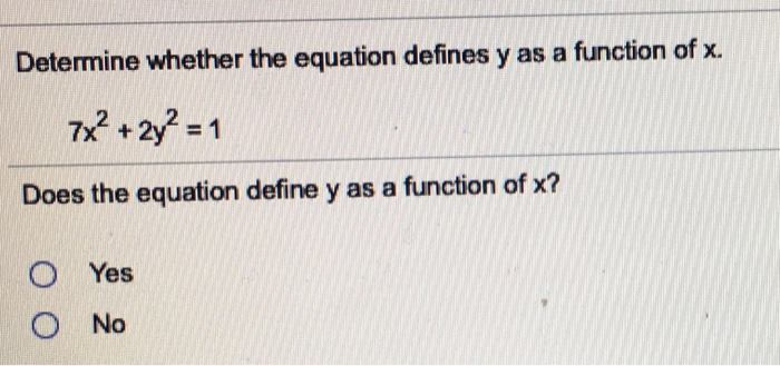 Solved Determine whether the equation defines y as a | Chegg.com