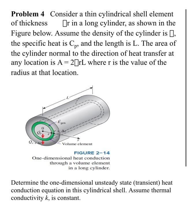 Solved Problem 4 Consider a thin cylindrical shell element | Chegg.com