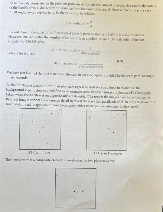 Solved 4.8 Astronomical Parallax Figure 4.7: An illustration | Chegg.com