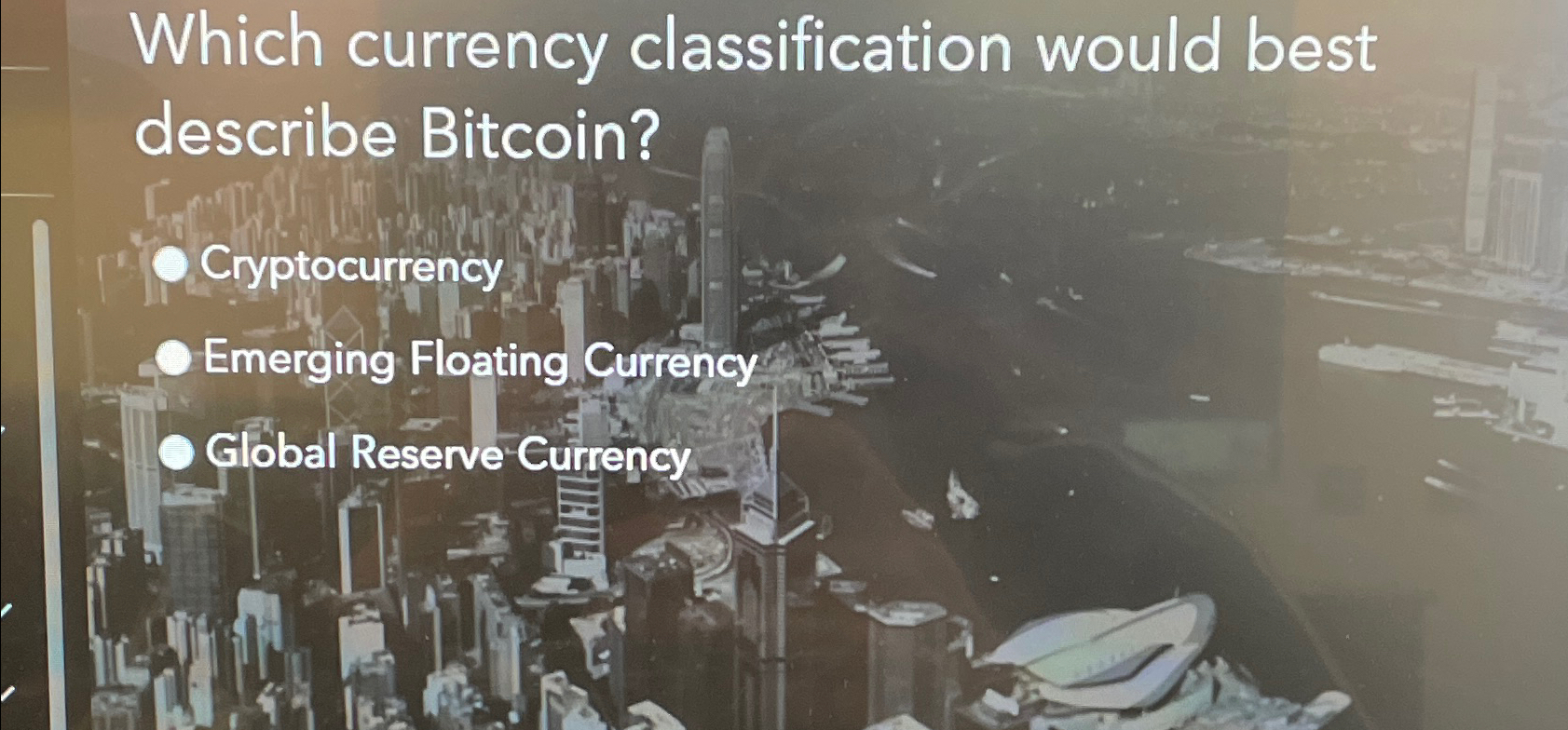 Solved Which currency classification would best describe | Chegg.com
