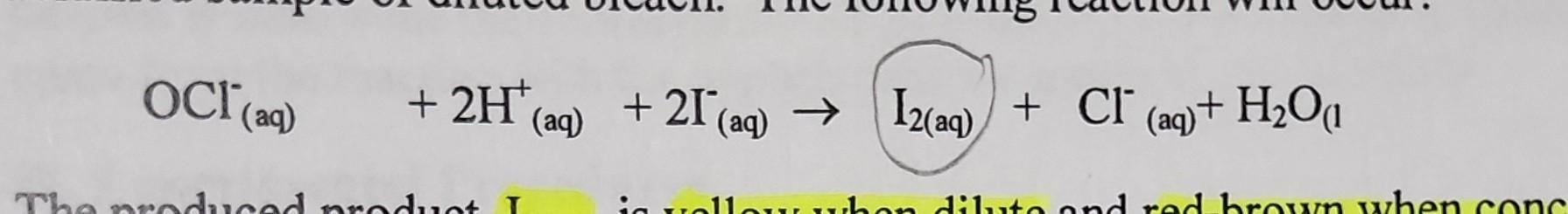 Solved Table 2: Analysis of Bleach Note: All titrations also | Chegg.com