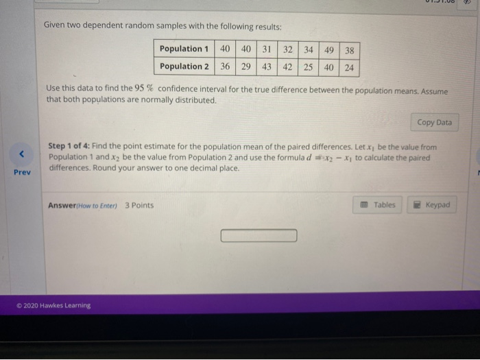 Solved Given two dependent random samples with the following | Chegg.com