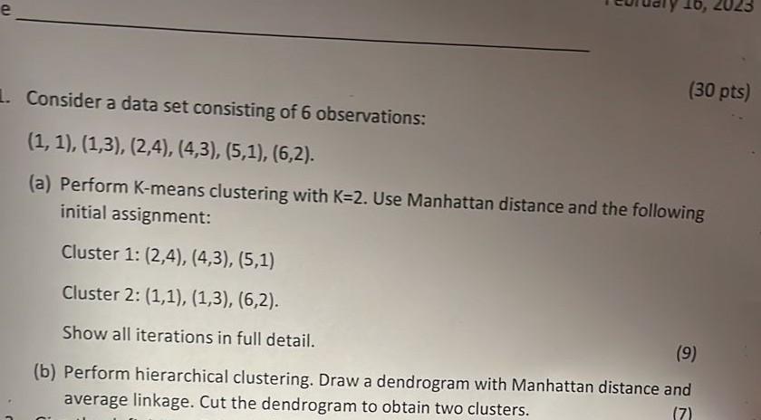 Solved Consider a data set consisting of 6 observations: | Chegg.com