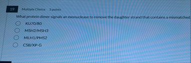 Solved Multiple Choile 3 ﻿pointsWhat protein dimer signals | Chegg.com