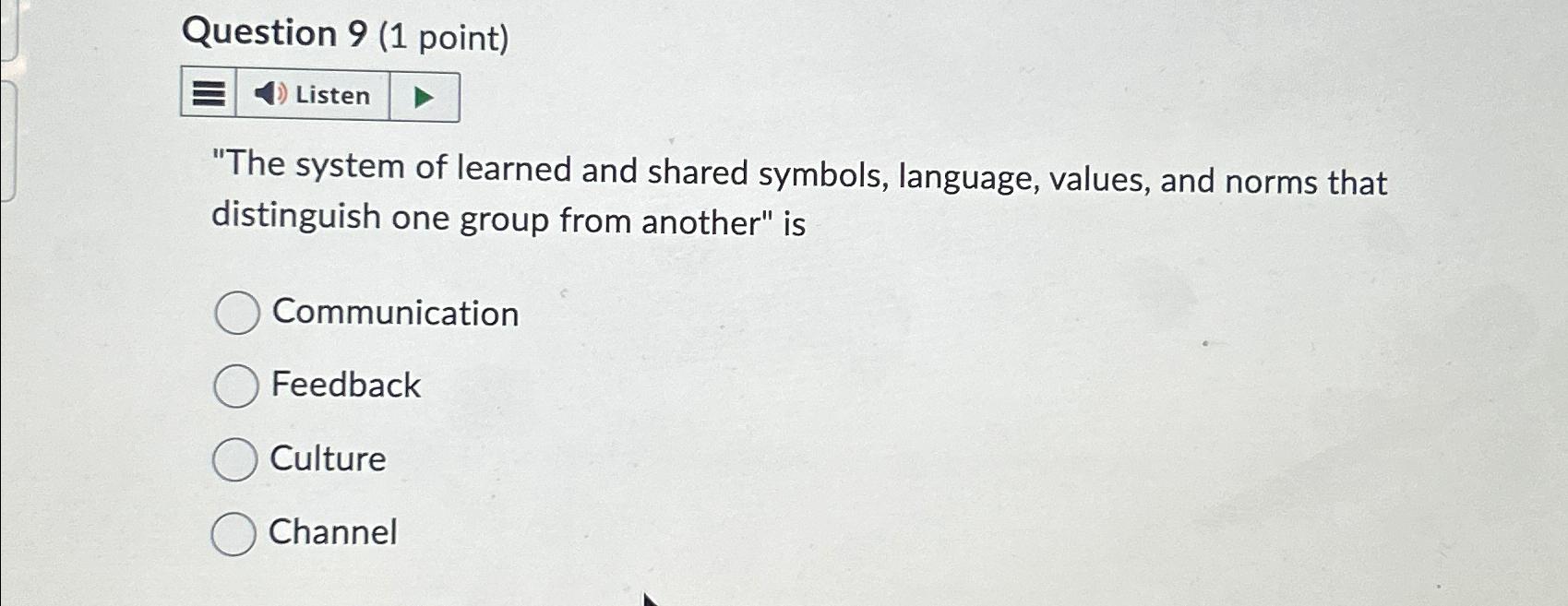 Solved Question 9 (1 ﻿point)Listen"The system of learned and | Chegg.com
