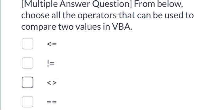 Solved [Multiple Answer Question] From below, choose all the | Chegg.com