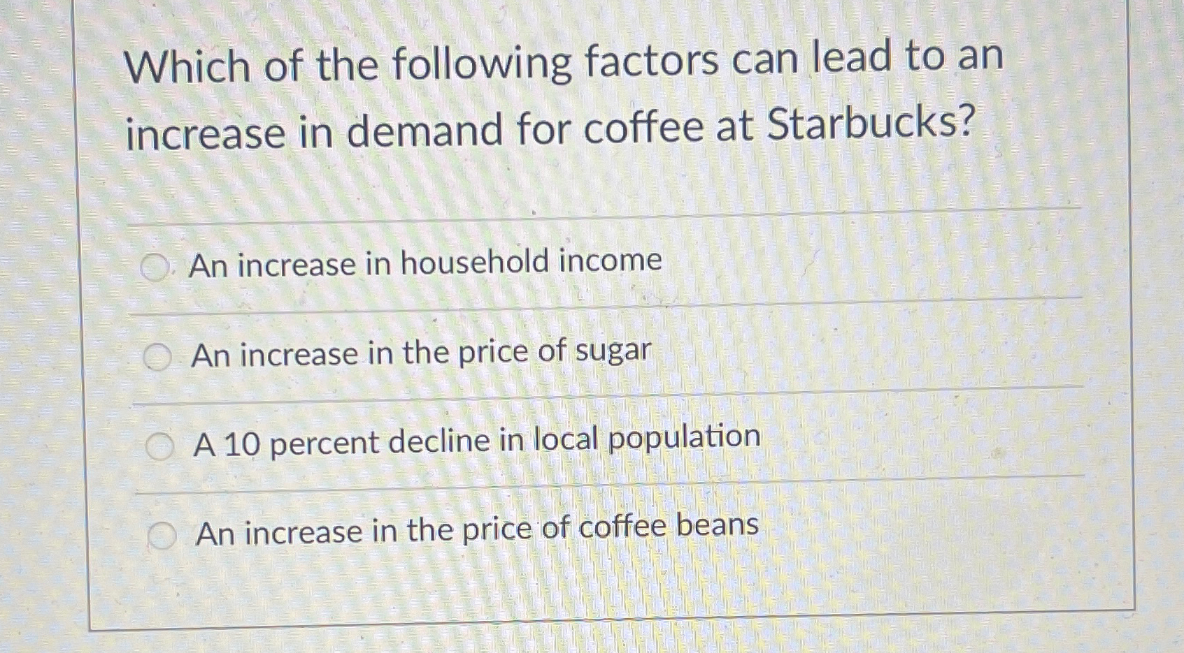 Solved Which of the following factors can lead to an | Chegg.com