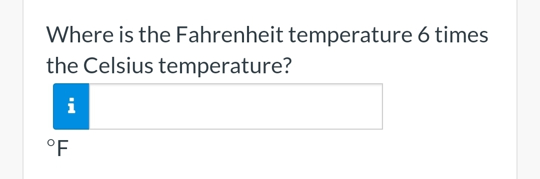 Solved Where is the Fahrenheit temperature 6 ﻿times the | Chegg.com