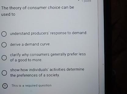 Solved The theory of consumer choice can be used | Chegg.com