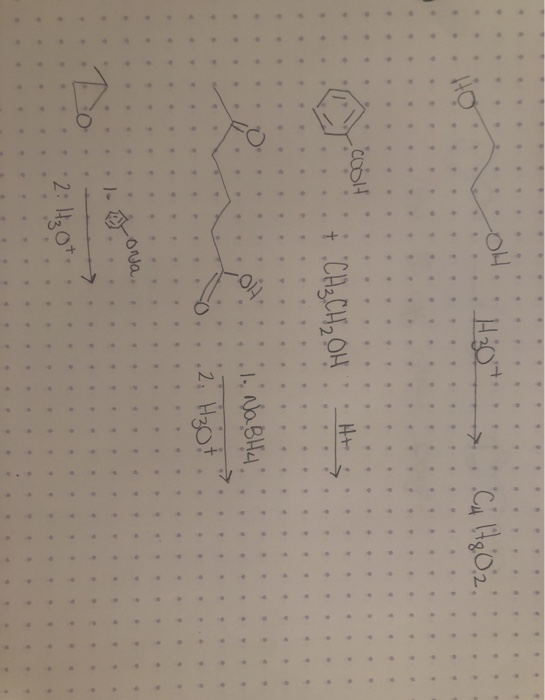 Solved 으애 LOH H2ot CA (4₂ 0.21 coolt + CH₃CH₂OH l. Na BH4 2 | Chegg.com