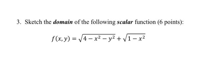 Solved Sketch the domain of the following scalar function (6 | Chegg.com
