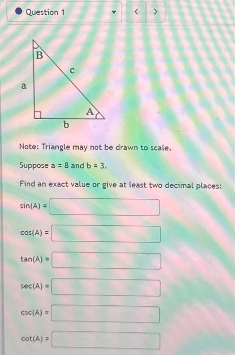 Solved Note: Triangle may not be drawn to scale. Suppose a=8 | Chegg.com