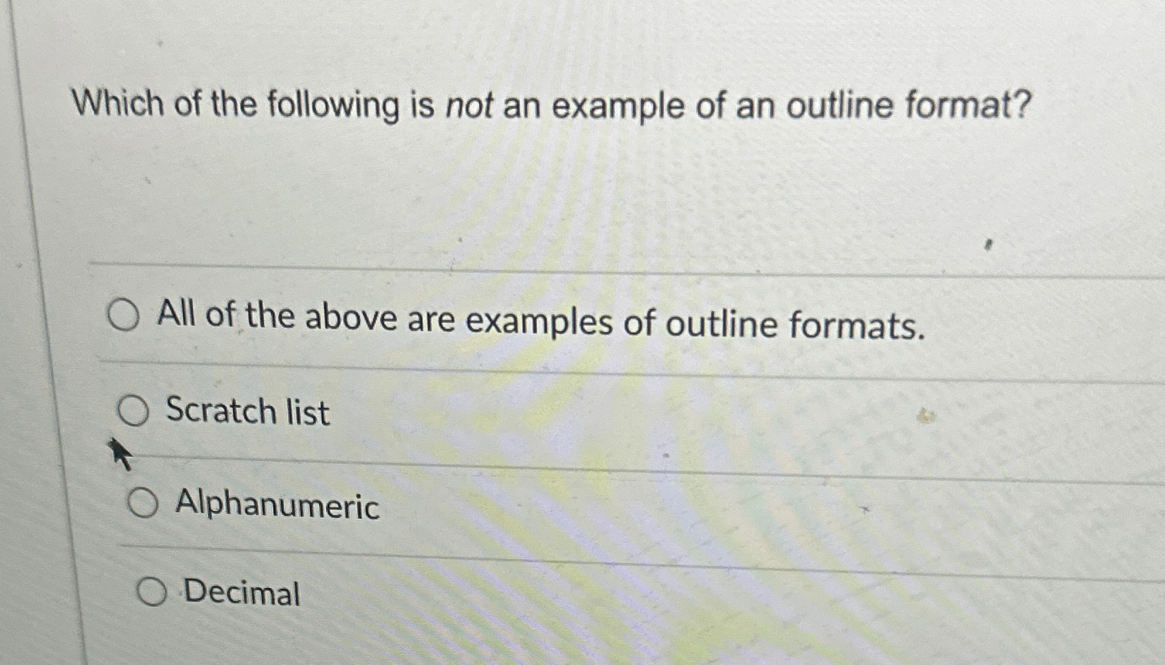 Solved Which of the following is not an example of an | Chegg.com