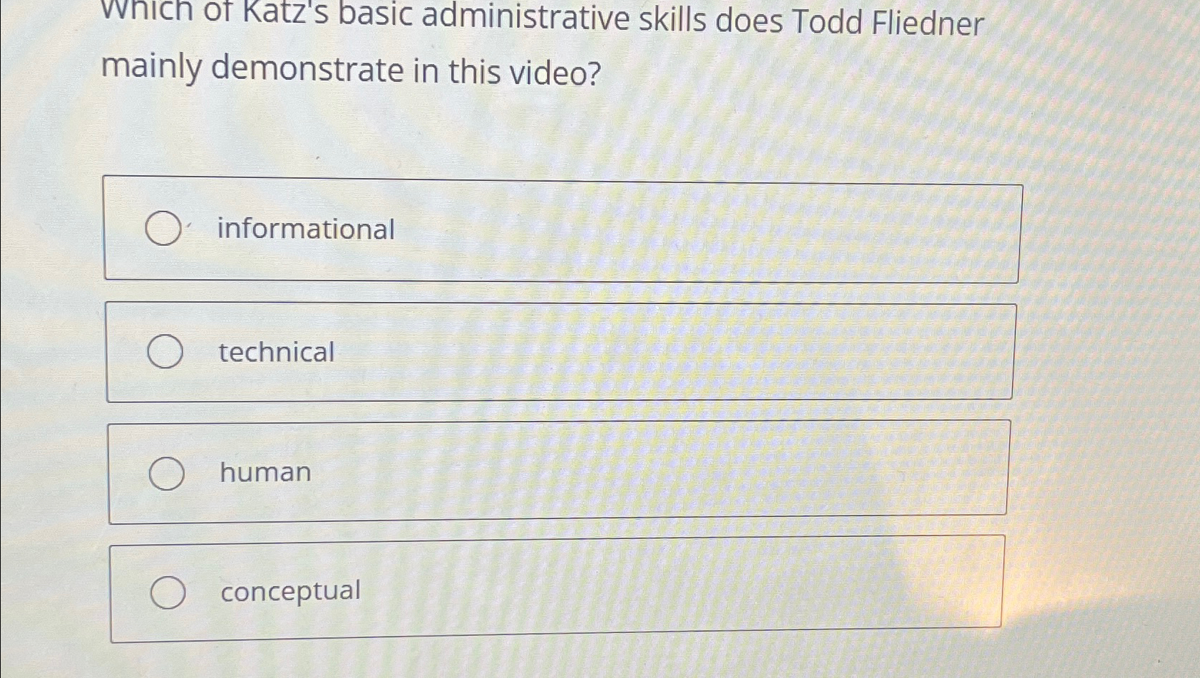 Solved Which of Katz's basic administrative skills does Todd | Chegg.com