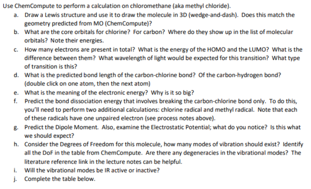 Solved Use ChemCompute to perform a calculation on | Chegg.com