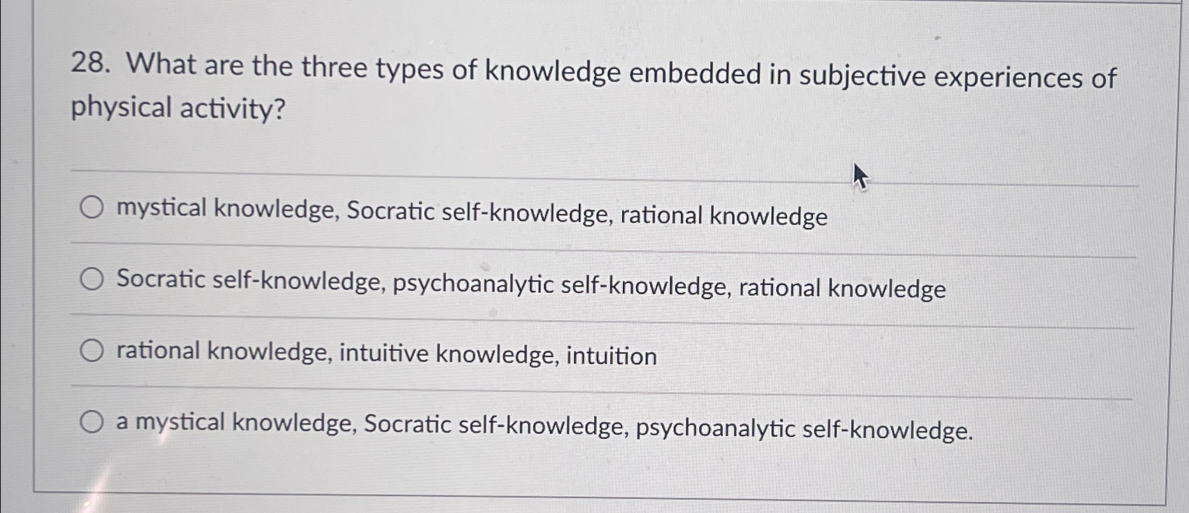 Solved What are the three types of knowledge embedded in | Chegg.com