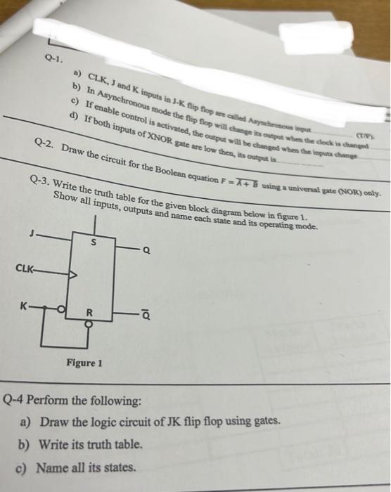 Solved Q-3. Write the truth table for the given block | Chegg.com