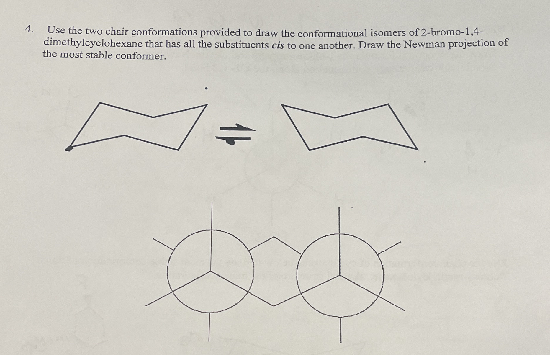Solved Use the two chair conformations provided to draw the | Chegg.com
