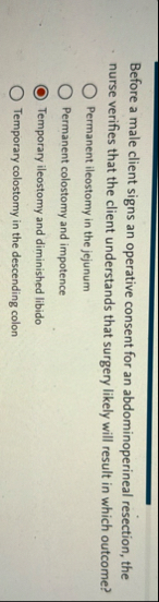 Before a male client signs an operative consent for | Chegg.com