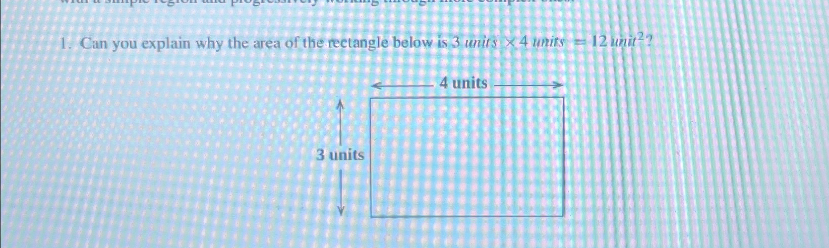 Solved Can you explain why the area of the rectangle below | Chegg.com