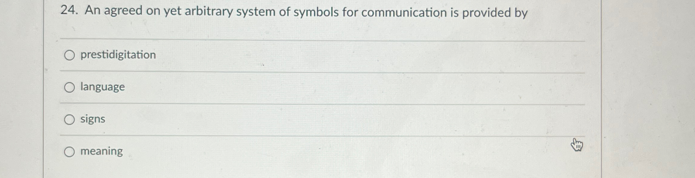 Solved An agreed on yet arbitrary system of symbols for | Chegg.com