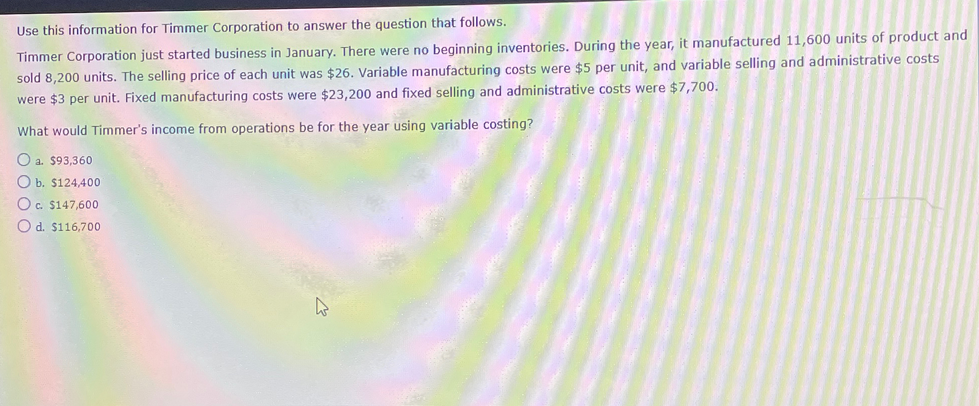 Solved Use this information for Timmer Corporation to answer | Chegg.com