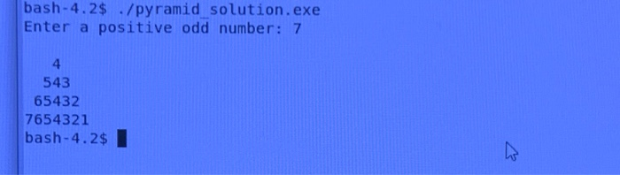 Solved Write A Program Pyramidcpp That Reads A Positive Odd 1045