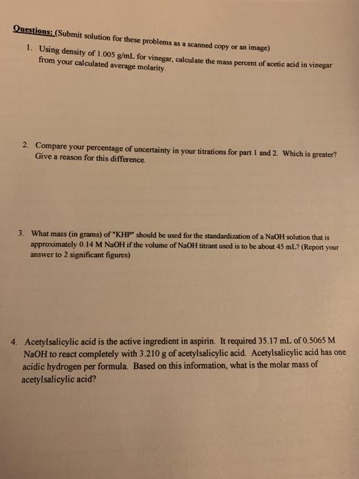 Solved TITRATION Report Form Part 1-Standardization of NaOH | Chegg.com