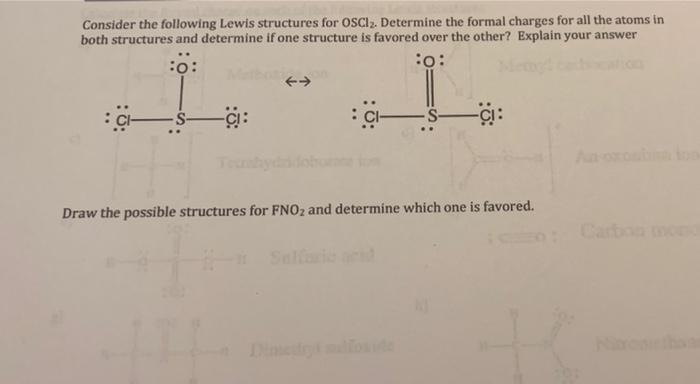 Solved Consider the following Lewis structures for OSCI2. | Chegg.com